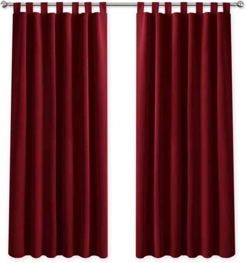 PONY DANCE Double Rideaux Occultants - (L 140 sur H 175 cm, Rouge, 2 ...