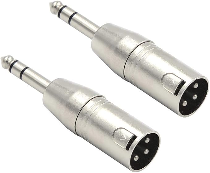 VCE 2 Pezzi Adattatore Audio XLR Maschio- Jack 6.3mm stereo Spina cavo ...