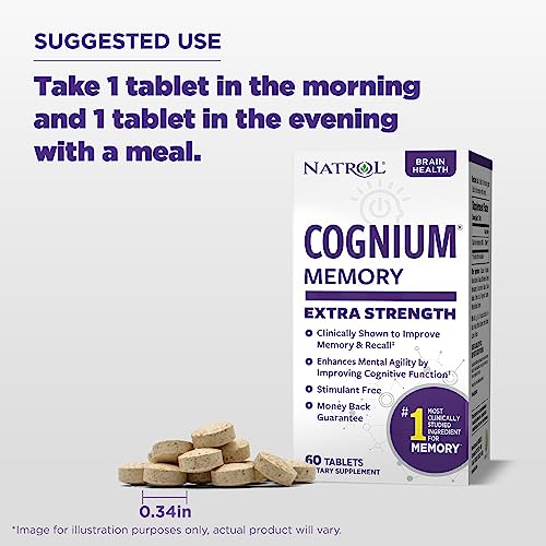 Natrol Cognium Memory Extra Strength Silk Protein Hydrolysate 200mg ...