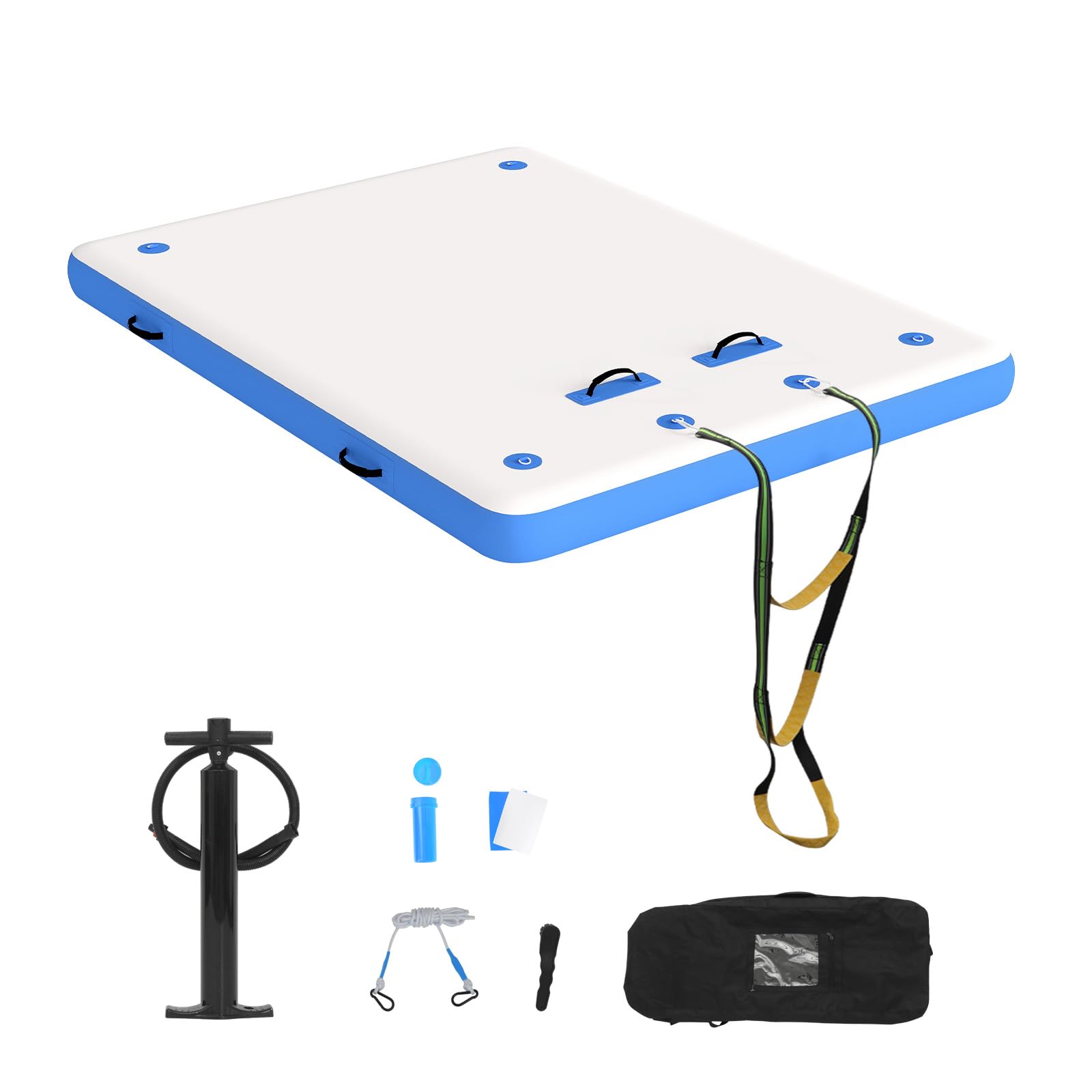 Inflatable Floating Dock Swim Air Platform, 6ft/8ft Inflatable Air Dock ...