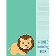 4 Lined Handwriting Book: 70 Pages Four Lines Handwriting Book For Kids ...