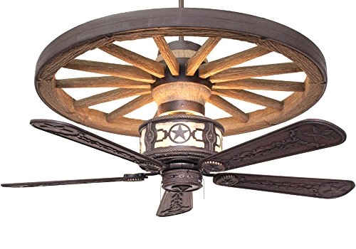 KIVA Western Sheridan Wagon Wheel Ceiling Fan - - Amazon.com