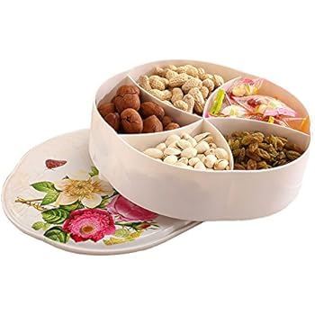 Amazon.com: HABIBEE Creative Acrylic Multi Sectional Snack Serving Tray ...
