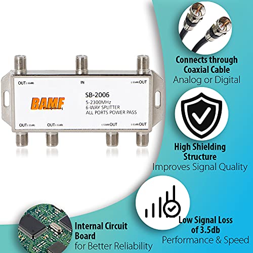 Internet Cable Splitter BAMF 2 Way Coaxial Cable Splitter, Bi ...