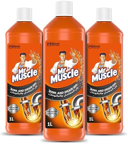 Mr. Muscle Sink and Drain Gel Cleaner Bundle, 3 x Drain Gel 1lt price ...
