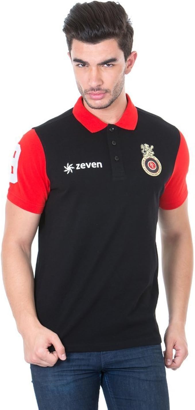 Royal Challengers Bangalore (RCB) Solid Men's Cotton Polo T-Shirt ...
