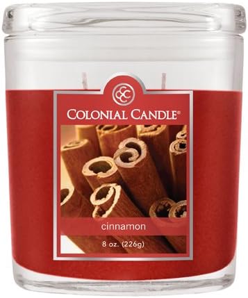 Colonial Candle 8-Ounce Scented Oval Jar Candle, Cinnamon: Amazon.co.uk ...