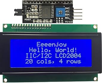 Eeenjoy I2C 2004 LCD Module White on Blue IIC/I2C/TWI Serial Interface 20x4 Characters LCD ...