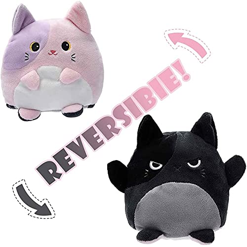 pohthe Reversible Plushie Cat Stuffed Animal Reversible Mood Plush ...