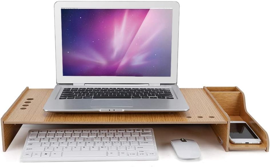 Wood Monitor Stand,European style pure wood Laptop Rack Riser Display ...