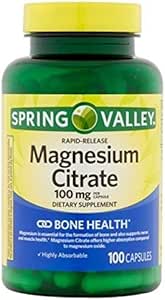 Spring Valley - Citrato de magnesio 100 mg, liberación rápida, 100 ...