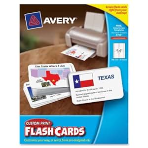 Amazon.com: Avery Custom Print Flash Cards, 3 x 5 Inches, for Inkjet ...
