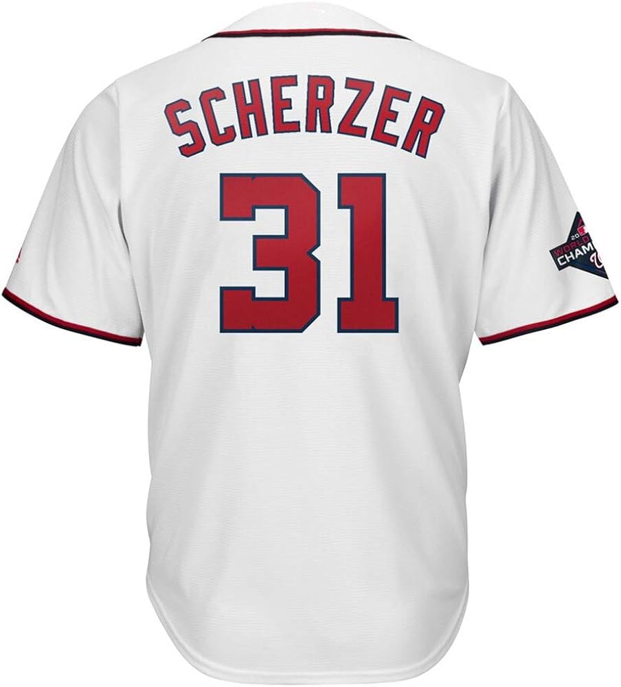 Amazon.com: #31 Max_Scherzer 2019 Home Cool Base Player Jersey - White ...