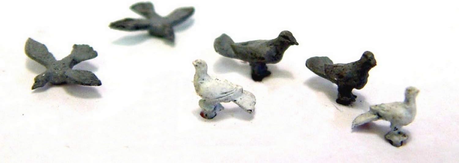 Langley Models Birds 6 Doves + Pigeons OO Scale Metal Model PAINTED ...