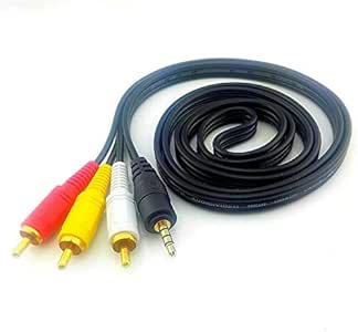Amazon.com: CESS 5ft Black 3.5mm TRRS 4-Pole AUX to RCA Composite ...