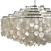 SUSUO Modern Chorme Raindrop Chandelier White Shell Shade Ceiling ...