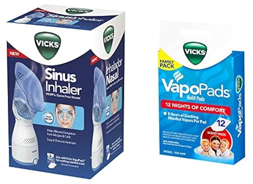 Personal Sinus Steam Inhaler with Bundle of 12 Pads (Inhaler with 12 ...