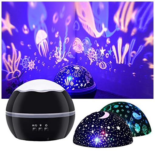 JOYYI Kids Night Light Projector Star Sky Ocean Fish Dolphin Image ...