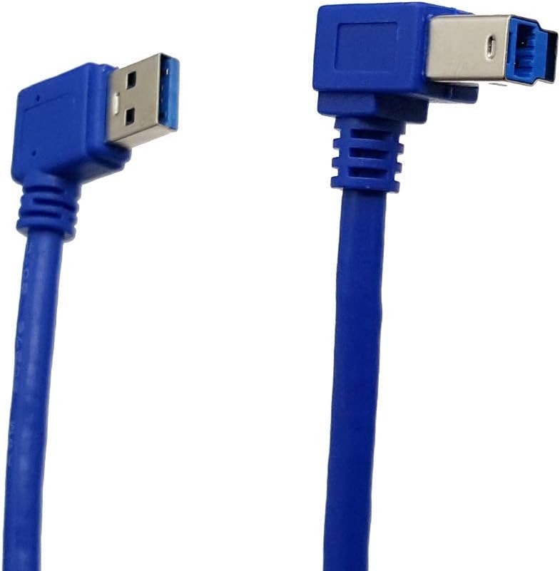 LiKuCo Double Angled USB 3.0 Cable A Male to B Male, 90 Degree ...