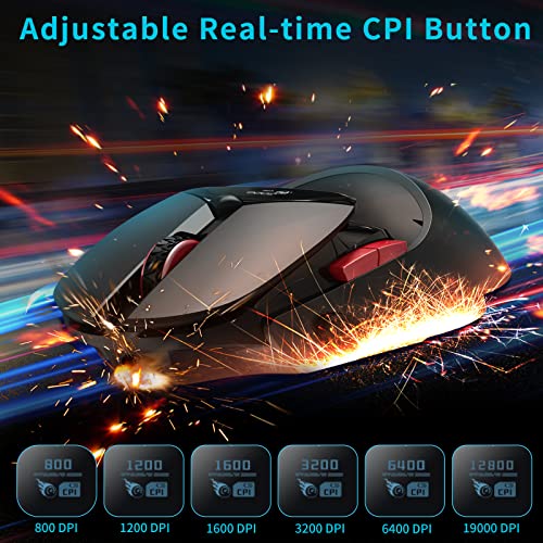 Rapoo VT960S High Performance Wireless Gaming Mouse PAW3370 Sensor 19000 DPI, OLED Display Wired ...