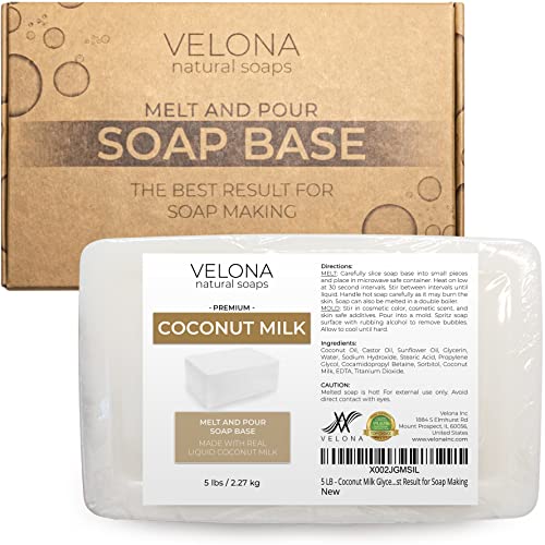 velona 5 LB - COCONUT MILK Glycerin Soap Base SLS/SLES Free | Melt and ...