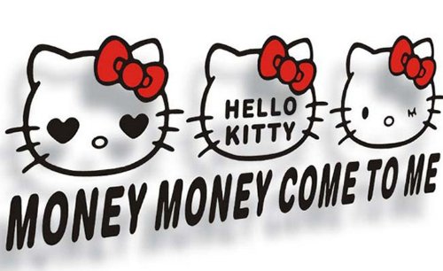 Hello Kitty Money Money Come to Me Two Types Auto Car Stickers (Type 2 ...