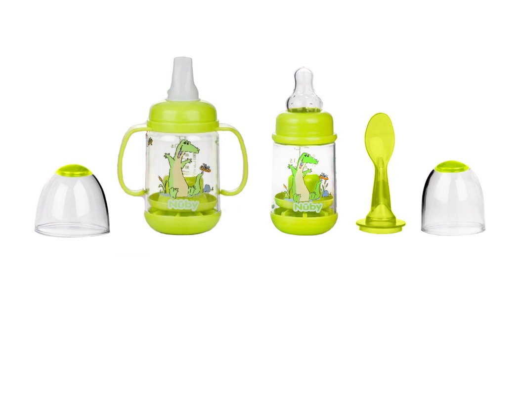 Amazon.com : Nuby BPA FREE Infant Feeder Feeding Bottle Set, Blue ...