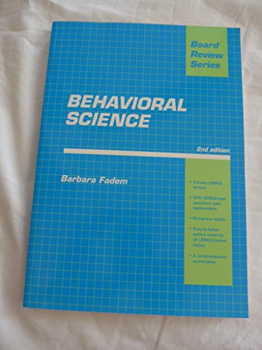 Behavioral Science (Board Review Series): 9780683029536: Medicine ...