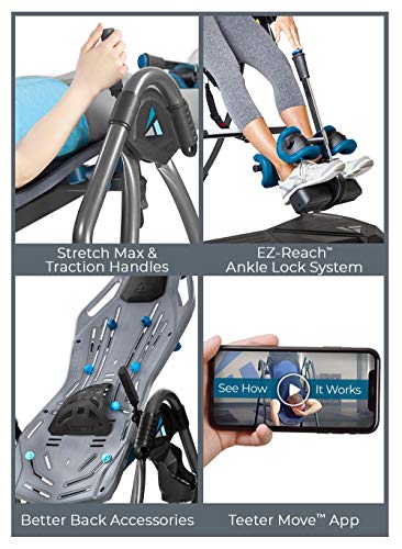 Teeter FitSpine LX9 Inversion Table, Deluxe EZ-Reach Ankle System, Back ...
