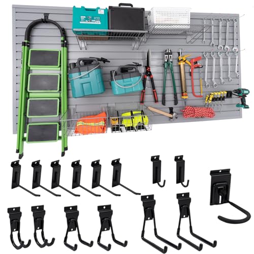 Slat Wall Paneling with 15 Slatwall Hooks, 4' x8' Slatwall Panels with ...