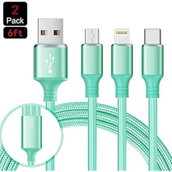 Amazon.com: 2 Pack MINLU 3-in-1 Nylon Braided 3.0A Fast Charging Cable ...