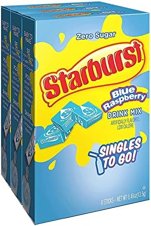 SINGLES TO GO! Starburst Go Powdered Drink Mix, Blue Raspberry, 3 Boxes ...