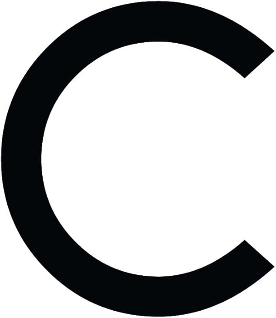 Buchstaben Aufkleber, wetterfest, einzelner Buchstabe C, schwarz, 10 cm ...