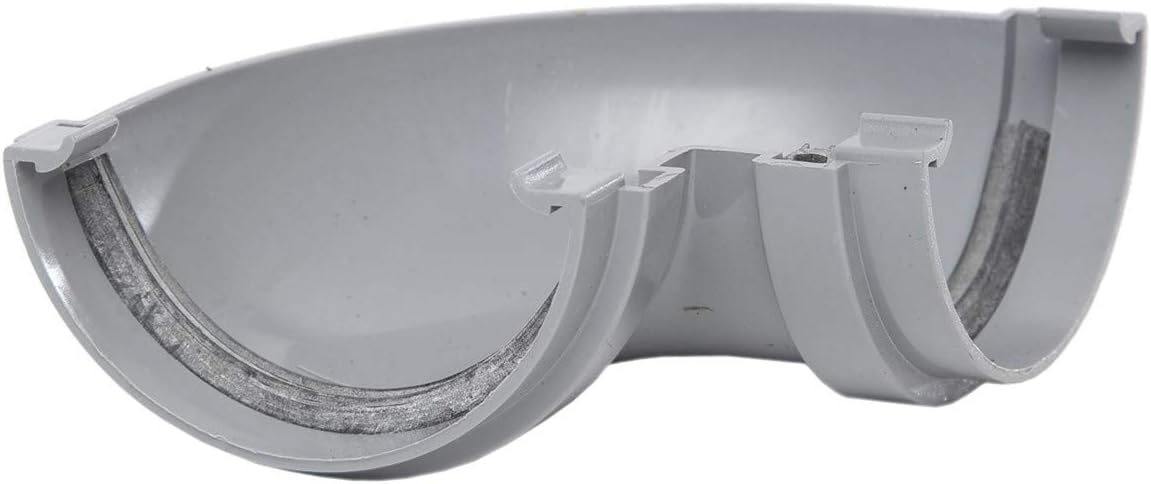 GREY gutter 90 DEGREE ANGLE BEND Half round for shed, conservatory ...