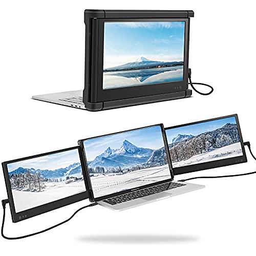 OFIYAA Dual Portable Monitor for Laptop, Triple Screen Extender for PC ...