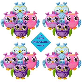 Amazon.com: 3 Inflate Owls - Colorful Owl Inflatable Decorations and ...