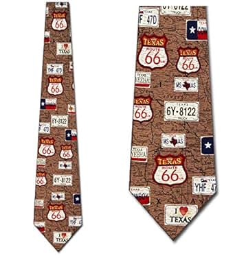 Amazon.com: Texas Ties Route 66 Neckties Brown Tie Mens Necktie: Clothing