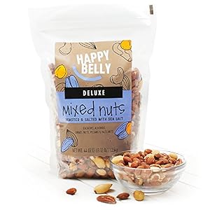 Amazon.com : Amazon Brand - Happy Belly Deluxe Mixed Nuts, 44 Ounce ...