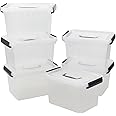 Amazon.com - Leendines 6 Liter Plastic Storage Box, Clear Storage Bin ...