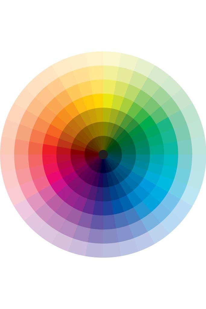 Buy Spectrum Color Wheel with Graduation from Black to White Cool Wall ...