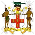 Amazon.com: JAMAICA Jamaican Coat of Arms Badge Crest 93mm (3.6") Vinyl ...