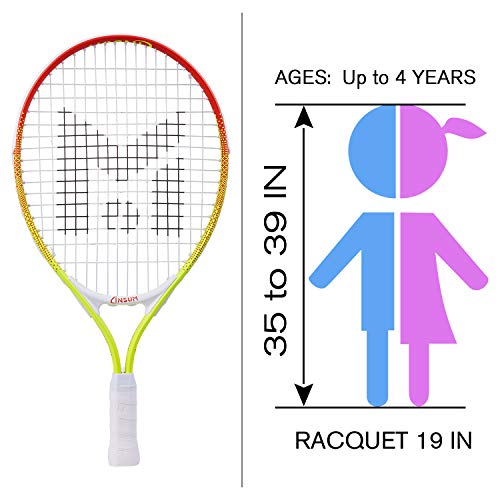 Kids Tennis Racket Starter Kit for Kids Age 4 and Under with Shoulder ...