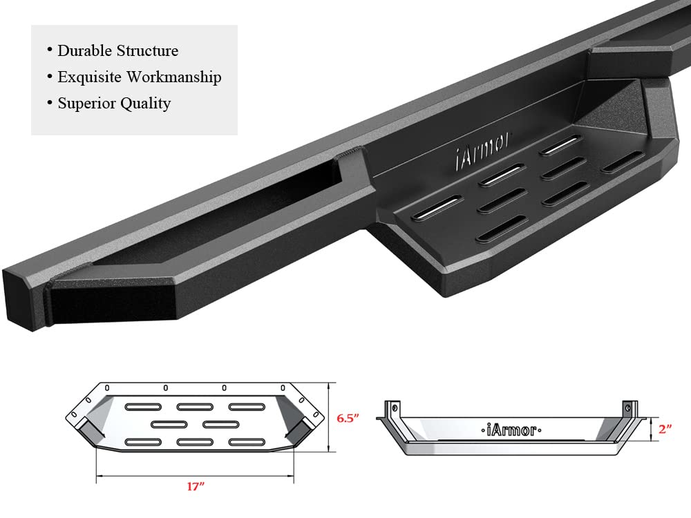 Mua APS Stainless Steel 6.5in Nerf Bars Pocket Steps Square Tube Rocker ...
