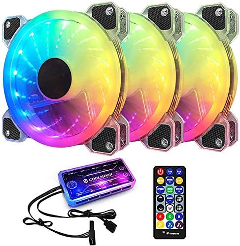 سعر 3 Pack RGB Case Fans,120mm Silent Computer Cooling PC Case Fan Addressable RGB Color ...