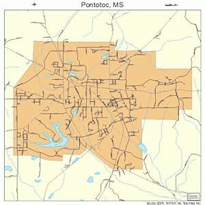 Amazon.com: Large Street & Road Map of Pontotoc, Mississippi MS ...