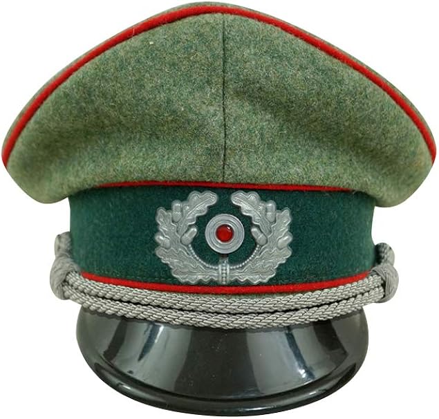 Amazon.com: WW2 German Heer Artillery officer Wool Visor Cap with ...