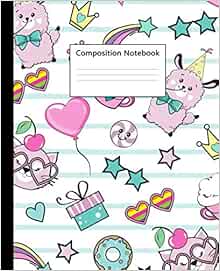 Composition Notebook: Cute Girly Wide Ruled Composition Workbook for ...