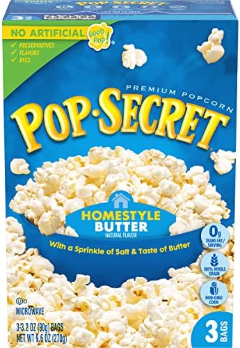 Pop Secret Microwave Popcorn, Homestyle Butter Flavor, 3.2 Oz Sharing ...