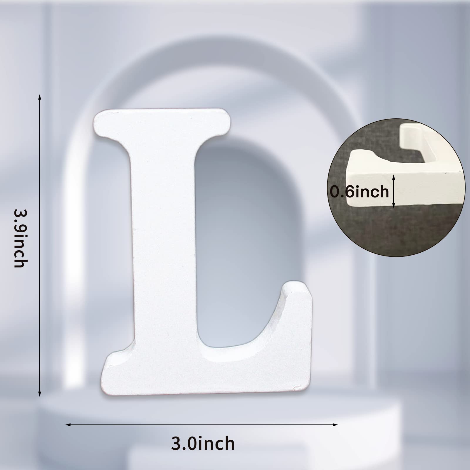 AOCEAN 4 Inch White Wood Letters Unfinished Wood Letters For Wall Decor ...