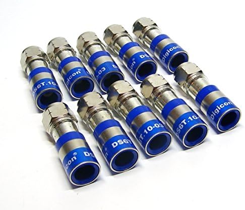 Digicon Blue DS6T DS6 S-Series RG-6 F-type Coax Cable Connector (Qty 10 ...